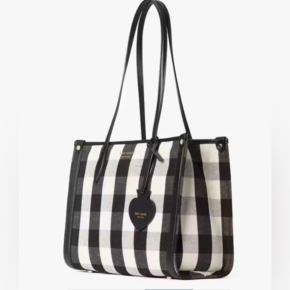 kate spade | Bags | Kate Spade Gingham Black And White Tote | Poshmark